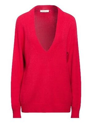 MANILA GRACE V-neck Long Sleeve Sweater - Magenta