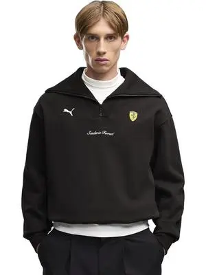 PUMA Scuderia Ferrari Half-zip Fleece Crew Sweatshirt - Black
