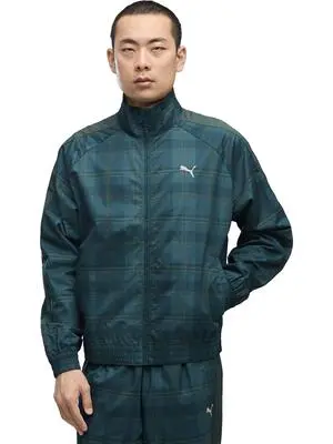 PUMA T7 Relaxed Tartan Track Jacket - Blue