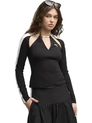 PUMA T7 Slim Long Sleeve Cut-out T-shirt - Black