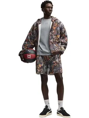PUMA Dylan Wildcat Printed Basketball Shorts - Brown