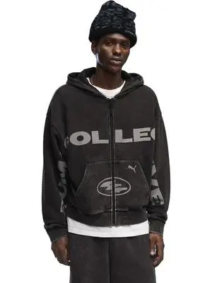 PUMA Zip-up Graphic Hoodie - Black