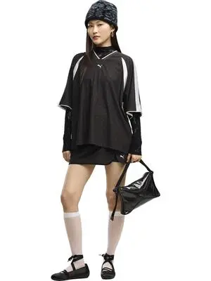 PUMA PUMA T7 Skort With Satin Piping Black