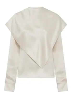 Gabriela Hearst Jonathan Silk Scarf Top - Ivory