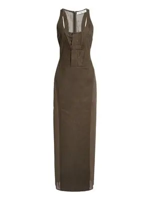Christopher Esber Cleo Utility Cotton Tank Maxi Dress - Brown
