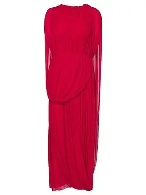 FFORME Kahlo Draped Jersey Maxi Dress - Red