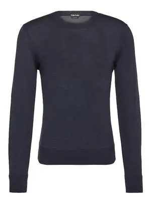 TOM FORD Crew Neck Wool Pullover - Blue
