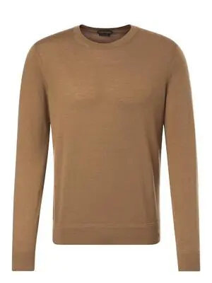TOM FORD Crew Neck Wool Pullover - Brown