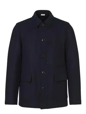 Dries Van Noten Navy Wool-blend Jacket - Blue