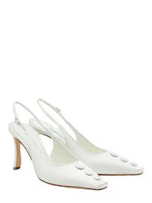 Manolo Blahnik Alexa Satin Slingback Pumps - White