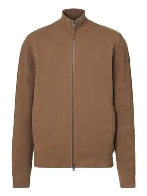 Moncler Wool And Cashmere Zipped Cardigan - Brown
