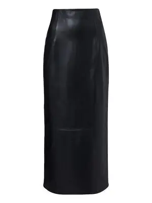 Loulou De Saison Lamb Leather Midi Skirt - Black