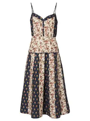 Polo Ralph Lauren Floral Cotton And Silk Midi Dress - Multicoloured