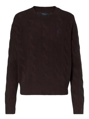 Polo Ralph Lauren Cable-knit Wool And Cashmere Sweater - Brown