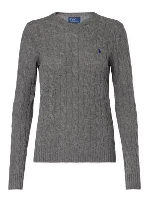 Polo Ralph Lauren Cable-knit Wool And Cashmere Sweater - Grey