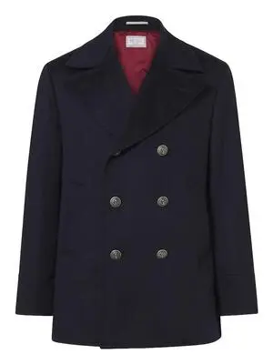 Brunello Cucinelli Virgin Wool Peacoat - Blue