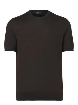TOM FORD Cashmere Silk T-shirt - Brown