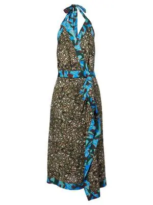 Dries Van Noten Printed Halterneck Midi Dress - Multicoloured