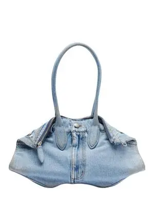 Alexander McQueen Manta Medium Shoulder Bag - Blue