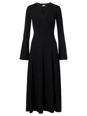 Simkhai Genna Ribbed-knit Midi Dress - Black