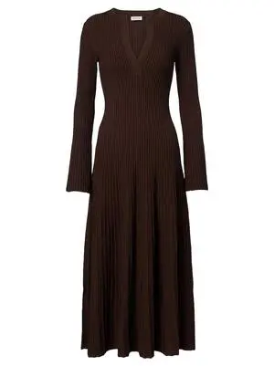 SIMKHAI Simkhai Genna Ribbed-Knit Midi Dress