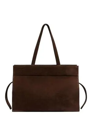 Khaite Crosby Suede Tote Bag - Brown