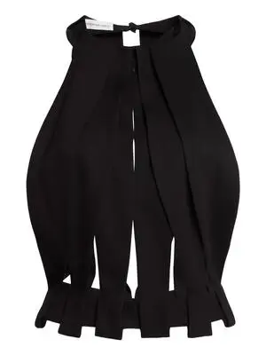 Christopher Esber Maelis Cropped Halter Top - Black