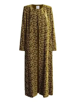 Christopher Esber Embroidered Silk Velvet Robe Coat - Green