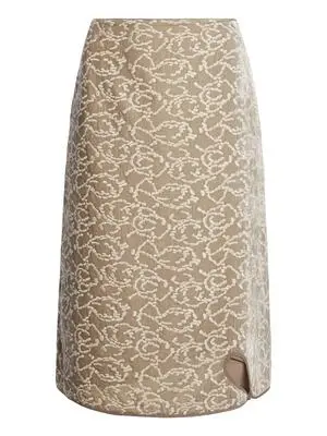 Christopher Esber Embroidered Velvet Silk Midi Skirt - Brown