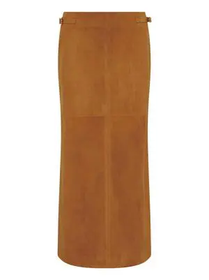 Gabriela Hearst Sere Suede Maxi Skirt - Tan