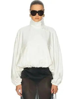 RÓHE Silk Blouson Anorak Jacket - Cream