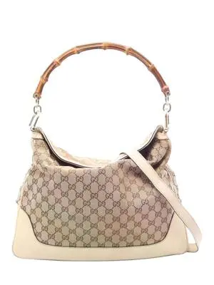 Gucci Diana Bamboo Gg Shoulder Bag - Neutrals