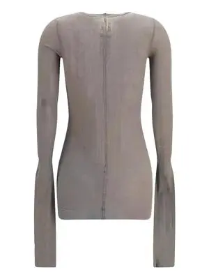 Rick Owens Ribbed Long Sleeve T-shirt - Grey