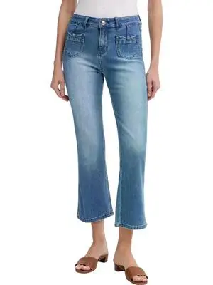 GAUDI Cropped Jeans With Patch Pockets - Blue