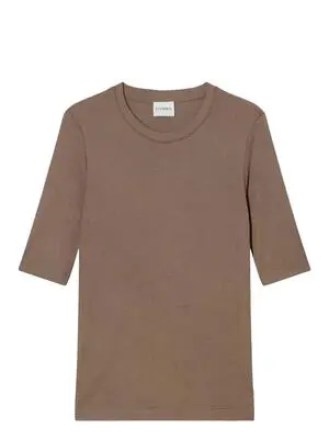 Closed Crew-neck Short-sleeve T-shirt - Brown