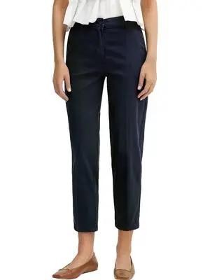 BENETTON Cropped Tailored Trousers - Blue