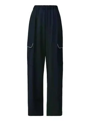 Fabiana Filippi Piped-trim Cargo Pants - Blue