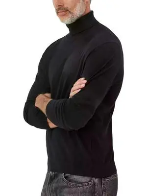 BENETTON Roll-neck Long-sleeve Sweater - Black