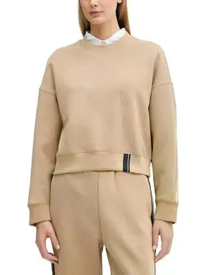 BENETTON Embroidered Logo Crewneck Sweatshirt - Neutrals