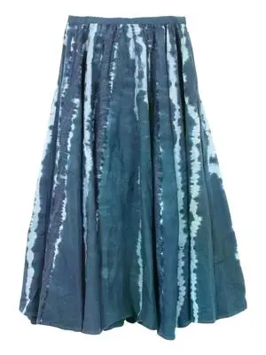 Dior Tie-dye Midi Skirt - Blue