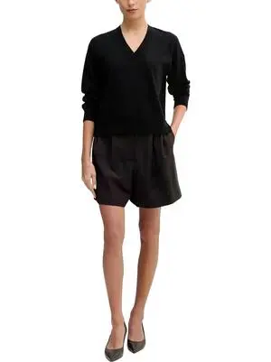 BENETTON V-neck Knitted Sweater - Black