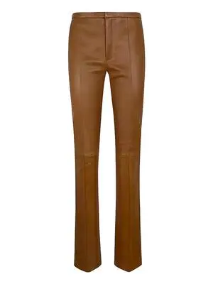 Stouls Seam Detail Leather Trousers - Neutrals