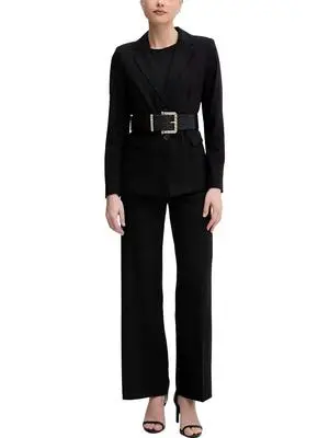 BENETTON Notched Lapel Single-breasted Blazer - Black