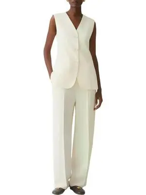 Fabiana Filippi Ecru V-neck Sleeveless Vest - Neutrals