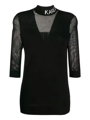 Karl Lagerfeld Perforated Logo T-shirt - Black