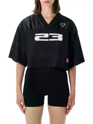JORDAN Brooklyn Mesh-panel Cropped T-shirt - Black