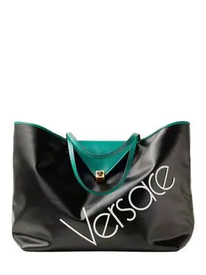 Versace Severine Large Coated Canvas Tote - Black