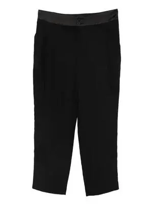 HANITA Satin-waistband Cropped Trousers - Black