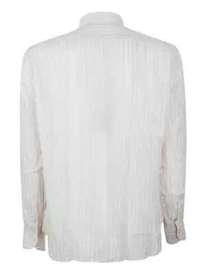 TINTORIA MATTEI 954 Striped Long-sleeve Shirt - Neutrals