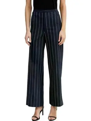 BENETTON Pinstripe Wide-leg Trousers - Blue